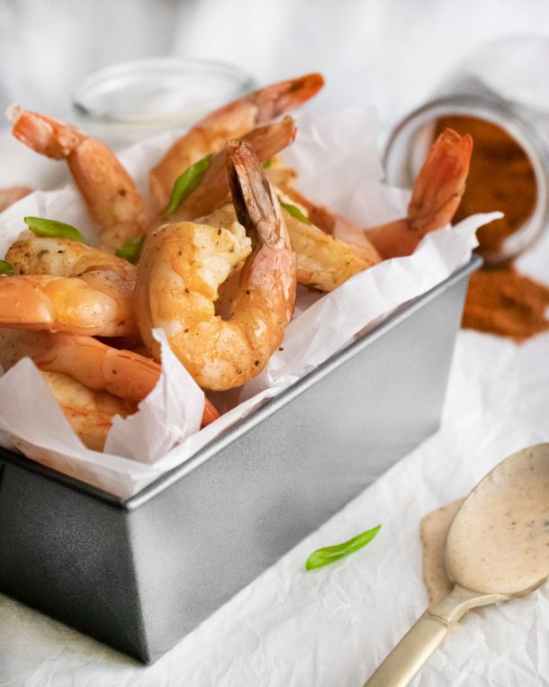 Oven Roasted Shrimp with Easy Lemon Aioli - About Dinner Thyme