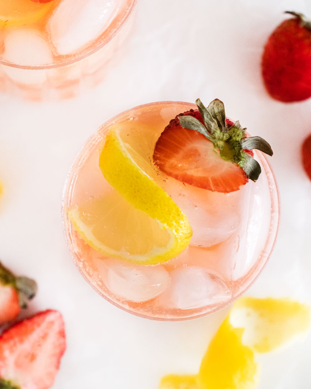Strawberry Lemon Smash Cocktail - About Dinner Thyme
