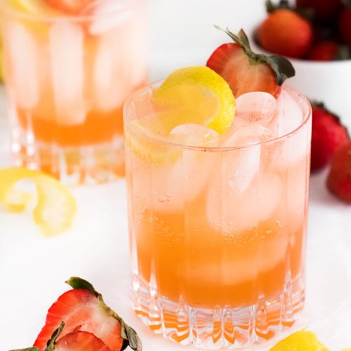 Strawberry Lemon Smash Cocktail - About Dinner Thyme