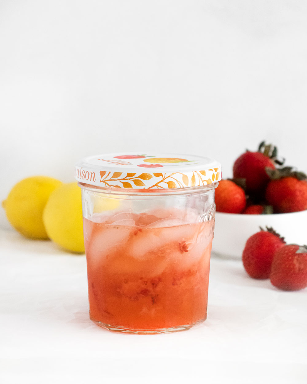 Strawberry Lemon Smash Cocktail - About Dinner Thyme